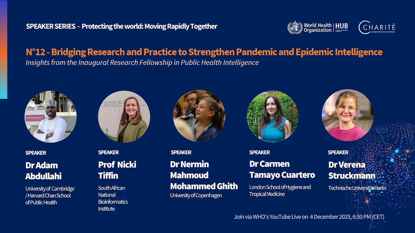 November update from the WHO Hub for Pandemic and Epidemic Intelligence